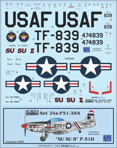 Draw Decal 24-P51-39A North American TF-51 D - "Su Su II"
