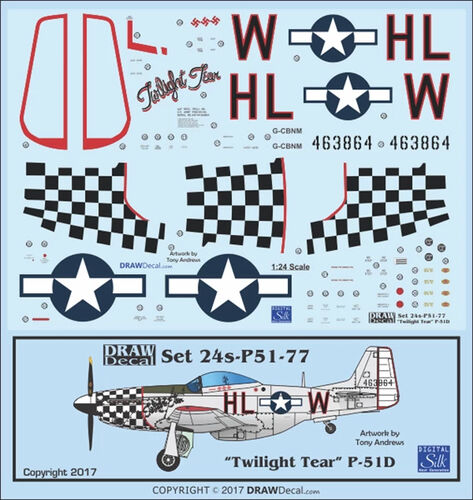 Draw Decal 24-P51-77 North American P-51 D - "Twilight Tear"