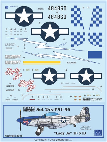 Draw Decal 24-P51-96 North American P-51 D - "Lady Jo" Gathering of Mustangs and Legends