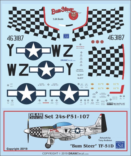 Draw Decal 24-P51-107 North American TF-51 D - “Bum Steer”