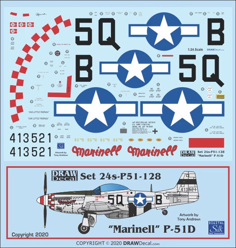 Draw Decal 24-P51-128 North American P-51 D - "Marinell"