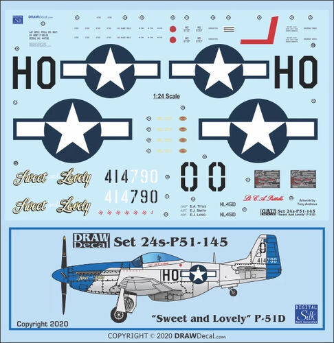 Draw Decal 24-P51-145 North American P-51 D - "Sweet and Lovely"