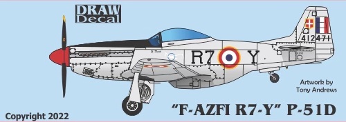 Draw Decal 24-P51-185 North American P-51 D - F-AZFI R7-Y