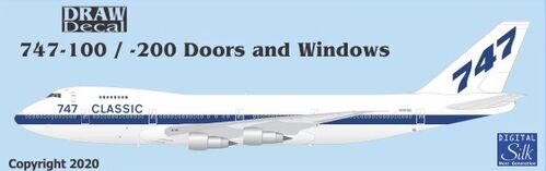 Draw Decal 25-747-18 Boeing 747-100/200 - Doors and Windows