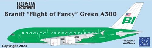 Draw Decal 25-A380-05 Airbus A380 - Braniff "Watermelon" Flight of Fancy