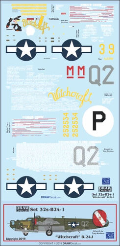 Draw Decal 32-B24-01 Consolidated B-24 J - "Witchcraft"