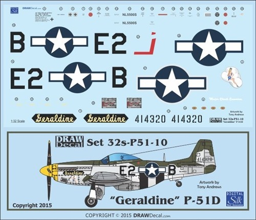 Draw Decal 32-P51-10 North American P-51 D - "Geraldine" Gathering of Mustangs and Legends
