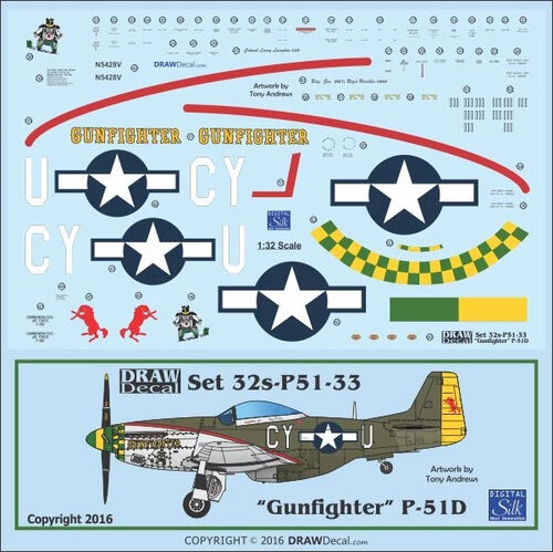 Draw Decal 32-P51-33 North American P-51 D - "Gunfighter" Gathering of Mustangs and Legends