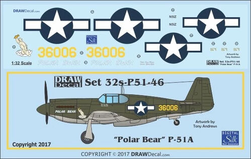 Draw Decal 32-P51-46 North American P-51 A - "Polar Bear" Gathering of Mustangs and Legends