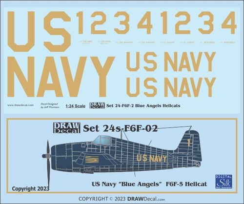 Draw Decal 24-F6F-02 Grumman F6F Hellcat - Blue Angels