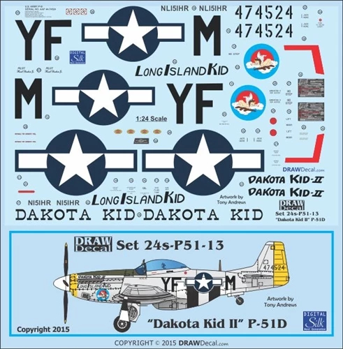 Draw Decal 24-P51-13 North American P-51 D - "Dakota Kid II" Gathering of Mustangs and Legends