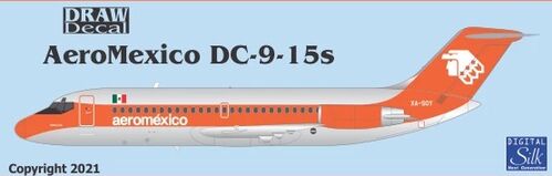 Draw Decal 20-DC9-64 McDonnell Douglas DC-9-15 - AeroMexico Orange