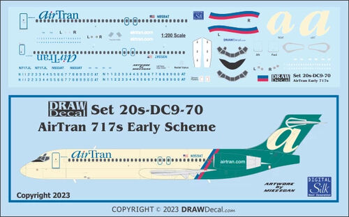 Draw Decal 20-DC9-70 Boeing 717 - AirTran Early Scheme