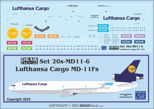 Draw Decal 20-MD11-06 McDonnell Douglas MD-11 - Lufthansa Cargo