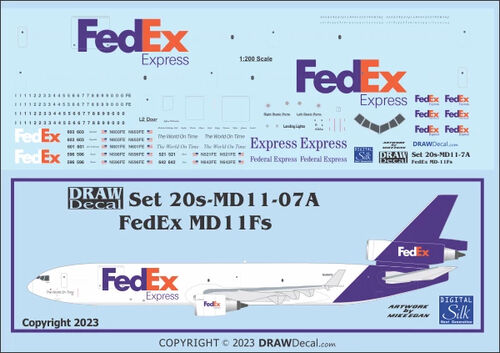 Draw Decal 20-MD11-07A McDonnell Douglas MD-11 - FedEx