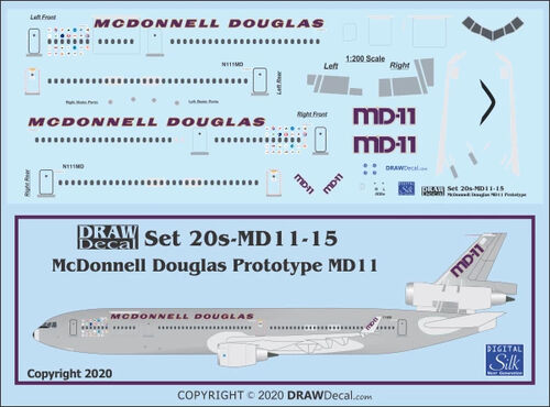 Draw Decal 20-MD11-15 MD-11 - McDonnell Douglas Prototype