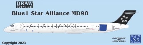 Draw Decal 20-MD90-01 McDonnell Douglas MD-90 - Blue1 Star Alliance
