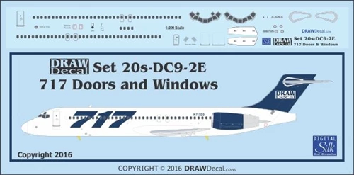 Draw Decal 20-DC9-02E Boeing 717 - Doors and Windows