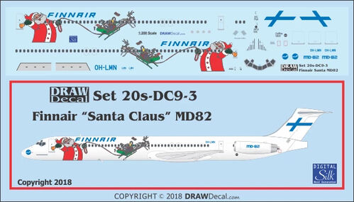 Draw Decal 20-DC9-03 McDonnell Douglas MD-82 - Finnair Santa Scheme (OH-LMN)
