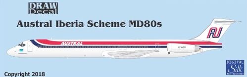 Draw Decal 20-DC9-09 McDonnell Douglas MD-80 - Austral Iberia Scheme