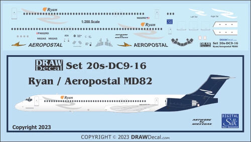 Draw Decal 20-DC9-16 McDonnell Douglas MD-80 - Ryan International