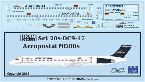 Draw Decal 20-DC9-17 McDonnell Douglas MD-80 - Aeropostal