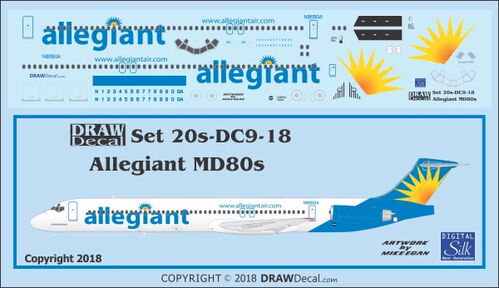 Draw Decal 20-DC9-18 McDonnell Douglas MD-80 - Allegiant Air