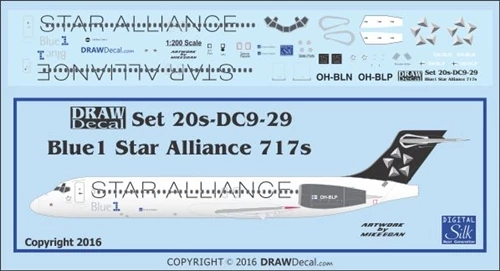 Draw Decal 20-DC9-29 Boeing 717 - Blue1 Star Alliance