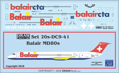 Draw Decal 20-DC9-41 McDonnell Douglas MD-80 - Balair