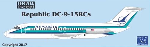 Draw Decal 20-DC9-47A McDonnell Douglas DC-9-15RC - Republic Airlines