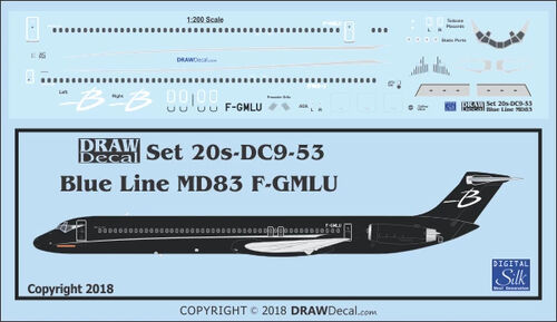 Draw Decal 20-DC9-53 McDonnell Douglas MD-83 - Blue Line Black (F-GMLU)