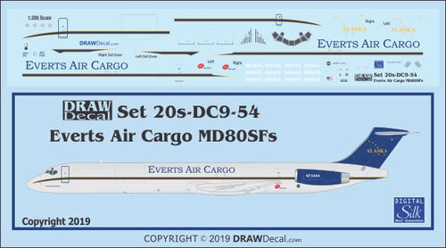 Draw Decal 20-DC9-54 McDonnell Douglas MD-80SF - Everts Air Cargo