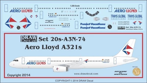 Draw Decal 20-A3N-74 Airbus A321 - Aero Lloyd