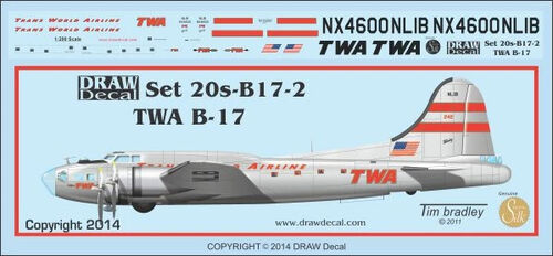 Draw Decal 20-B17-02 Boeing B-17 - TWA