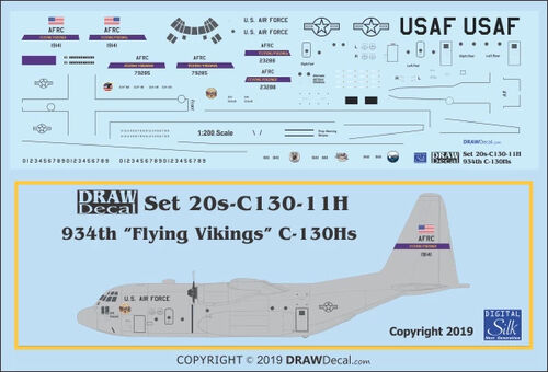 Draw Decal 20-C130-11H Lockheed C-130 H - 934th "Flying Vikings"