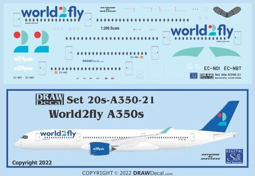 Draw Decal 20-A350-21 Airbus A350-900 - World2fly