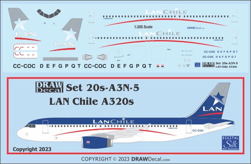 Draw Decal 20-A3N-05 Airbus A320 - LAN Chile