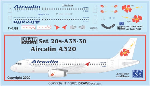 Draw Decal 20-A3N-30 Airbus A320 - Air Calin (Air Caledonie International)