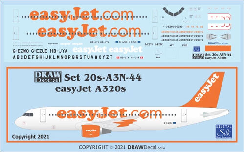 Draw Decal 20-A3N-44 Airbus A320 - easyJet