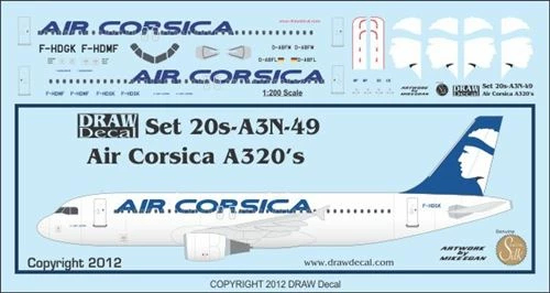 Draw Decal 20-A3N-49 Airbus A320 - Air Corsica