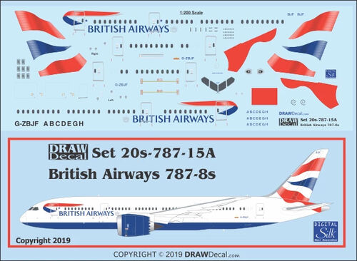 Draw Decal 20-787-15A Boeing 787-8 Dreamliner - British Airways
