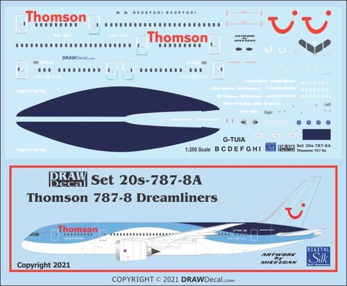 Draw Decal 20-787-08A Boeing 787-8 Dreamliner - Thomson