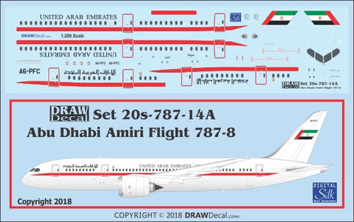 Draw Decal 20-787-14A Boeing 787-8 Dreamliner - Abu Dhabi Amiri Flight