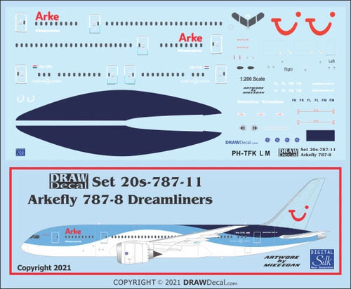 Draw Decal 20-787-11 Boeing 787-8 Dreamliner - Arkefly