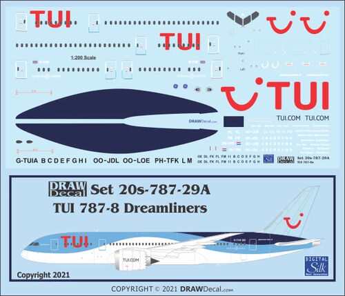 Draw Decal 20-787-29A Boeing 787-8 Dreamliner - TUI Airways