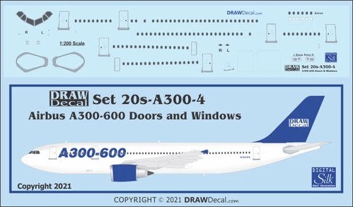 Draw Decal 20-A300-04 Airbus A300-600 - Doors and Windows