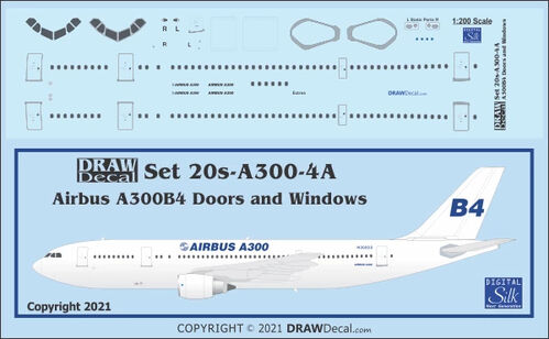 Draw Decal 20-A300-04A Airbus A300B4 - Doors and Windows