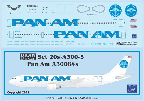 Draw Decal 20-A300-05 Airbus A300B4 - Pan Am