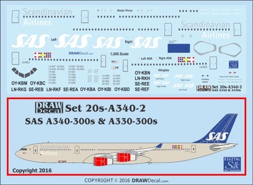 Draw Decal 20-A340-02 Airbus A340 and A330 - SAS