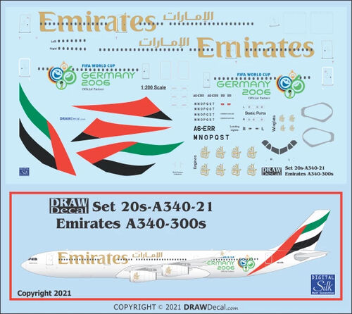 Draw Decal 20-A340-21 Airbus A340-300 - Emirates